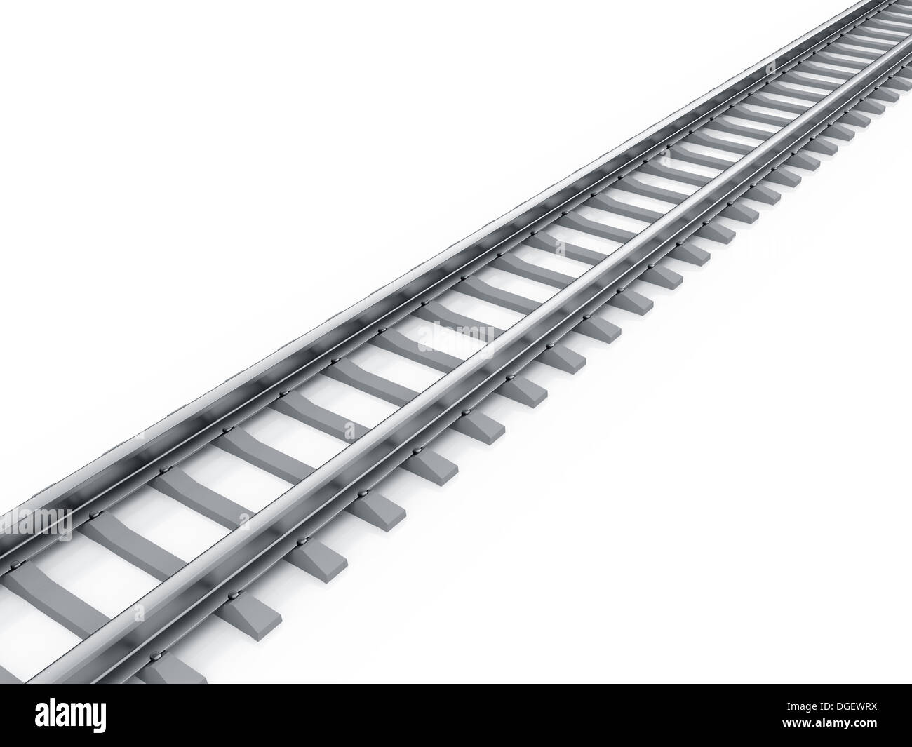 3d render of railway isolated on white background Stock Photo - Alamy