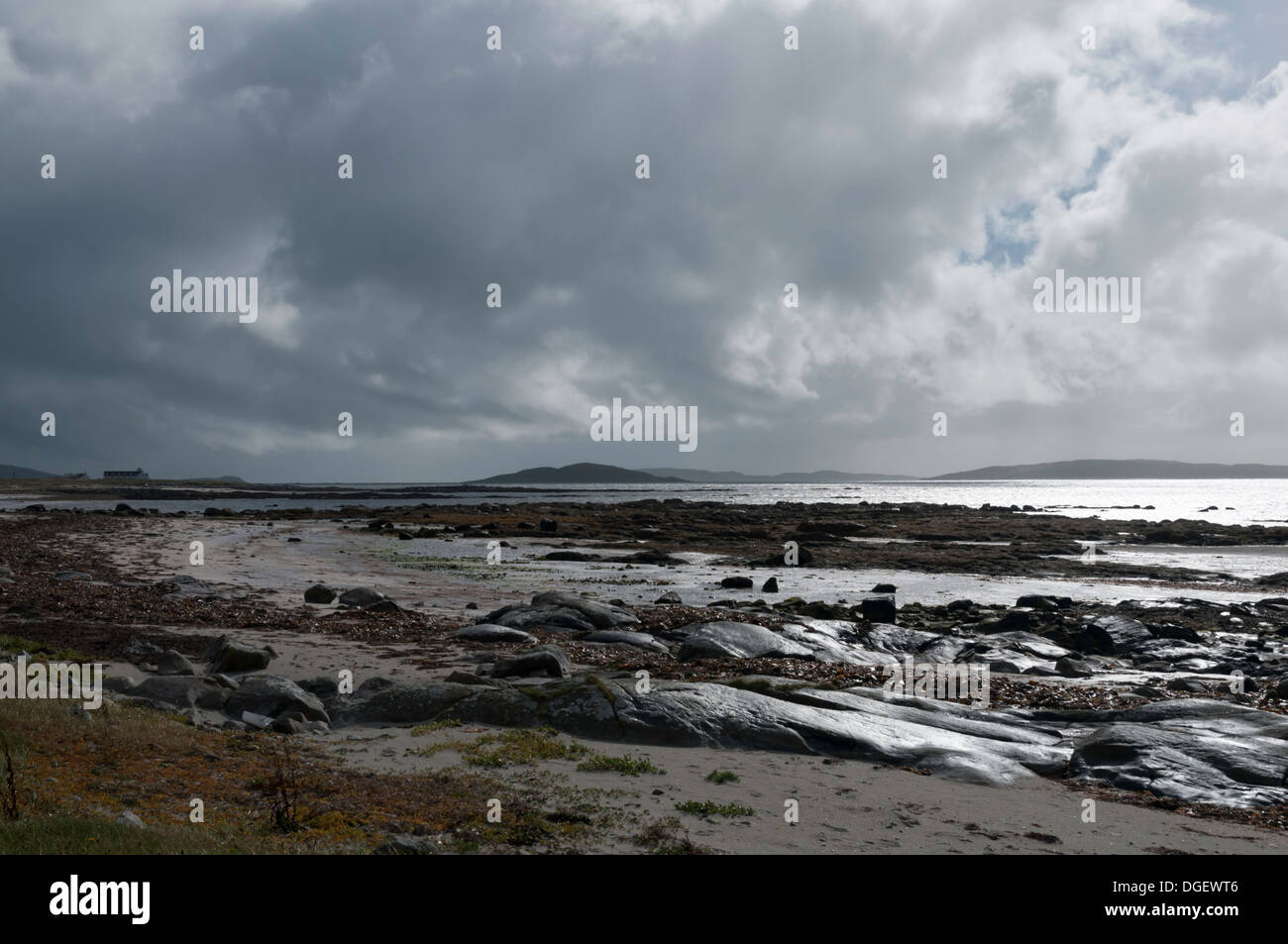 Looking south towards the Isles of Fuday and Barra from Smeircleit ...