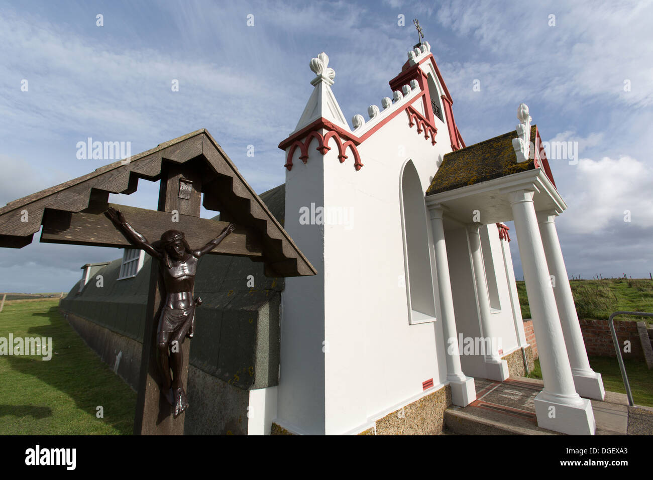 Islands of Orkney, Scotland. Picturesque external view of the Italian ...