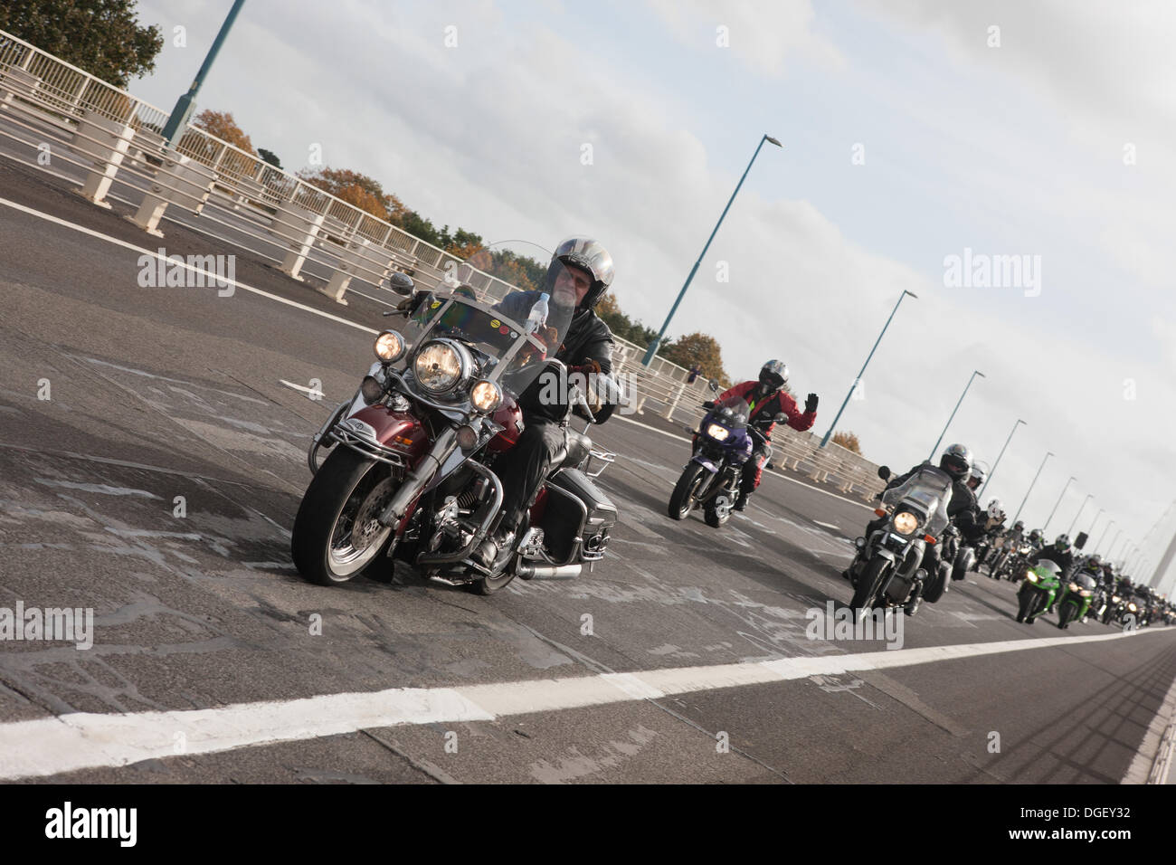 Severn Bridge, UK. 20th Oct, 2013. The Sun always comes out for Hoggin ...