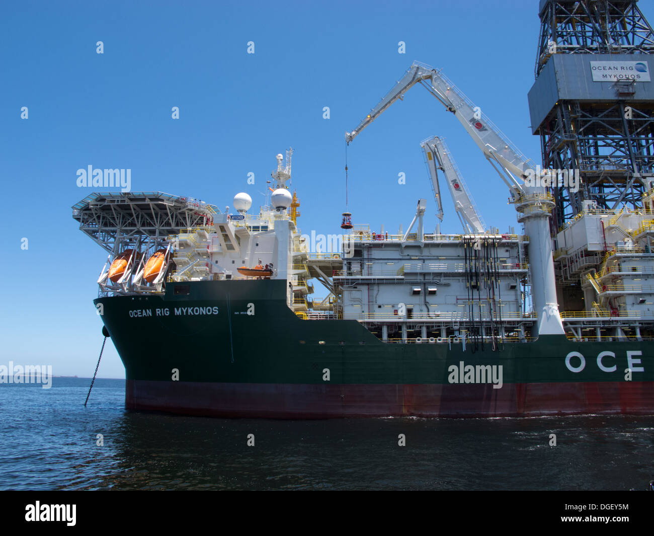 Offshore deep waters drilling vessel Ocean RIG MYKONOS working for ...