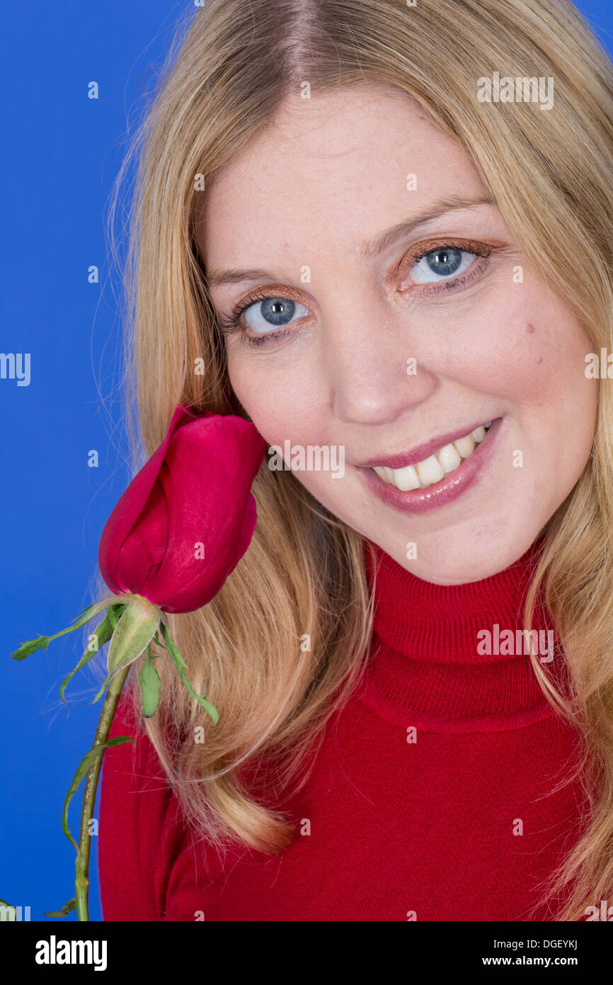 A single red rose hi-res stock photography and images - Alamy