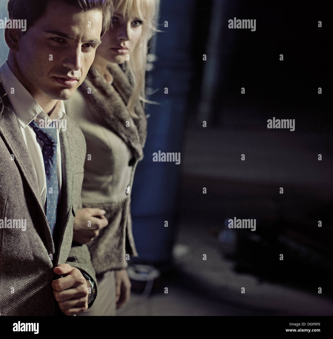 Two friends walking night hi-res stock photography and images - Alamy