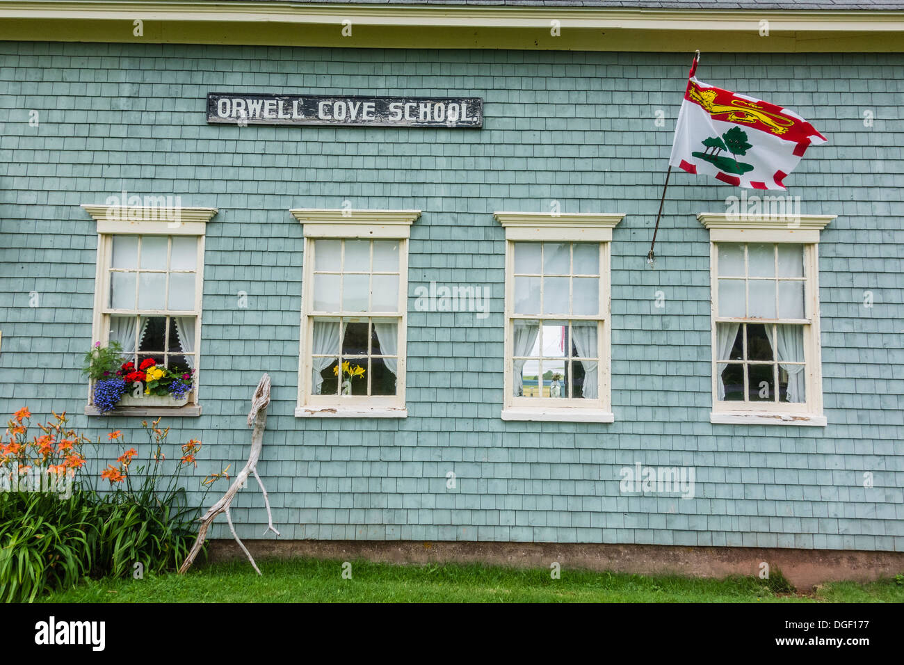 Orwell Cove School, an old small, one-room, wood shingled, country ...