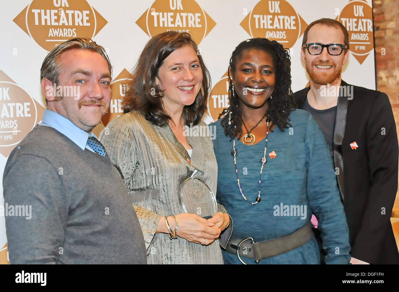 London UK, 20th Oct 2013 : The Borrowers poses with the award "Best ...