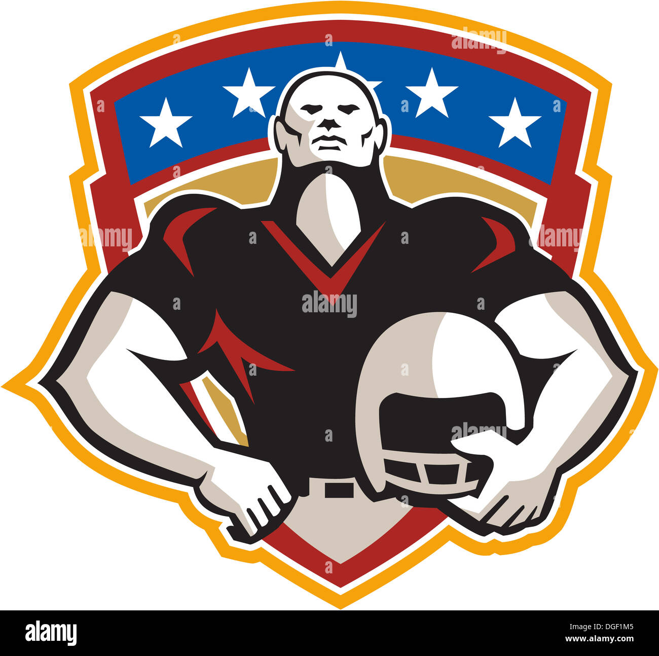 Illustration of an american football gridiron tackle linebacker player ...