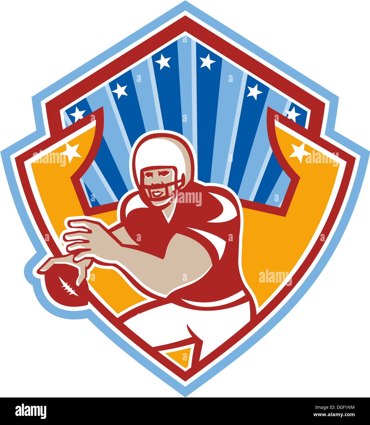Illustration of an american football gridiron quarterback player ...