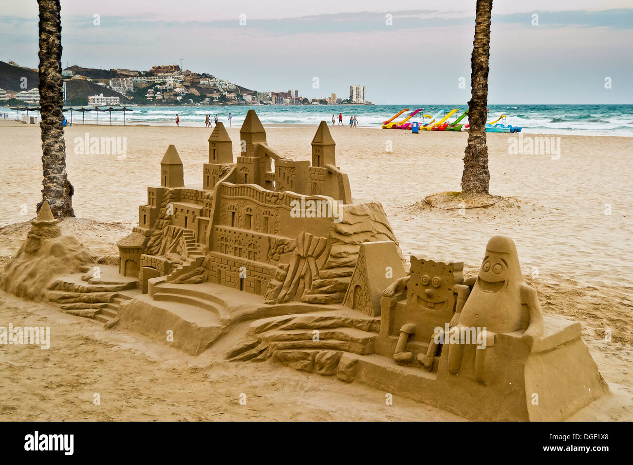 Sand construction at the beach Stock Photo - Alamy