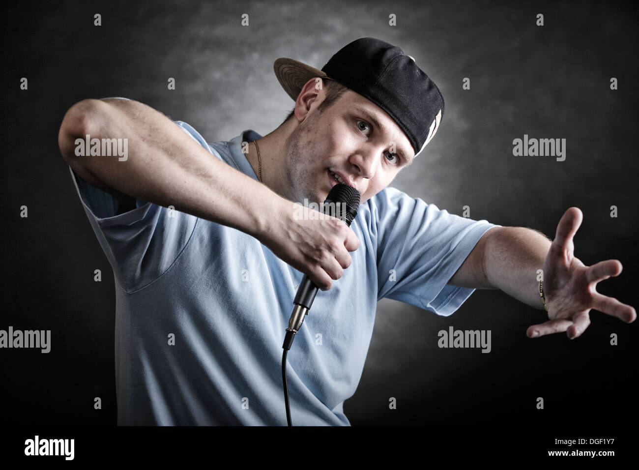 Rapper attitude rap singer hip Hop Dancer performing. Young man with ...