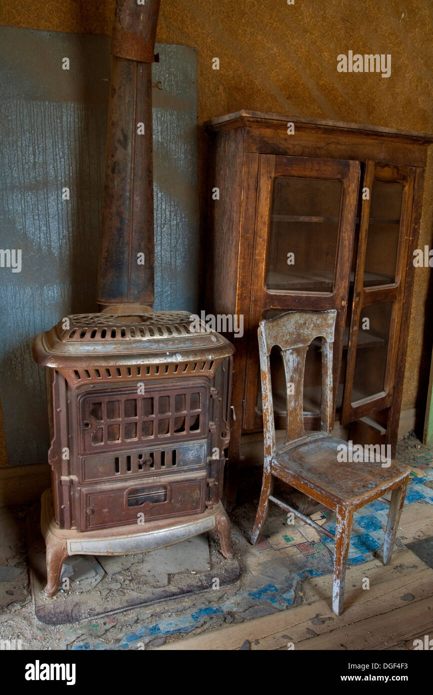 Interior of home, Bodie State Historic Park, Mono County, California ...