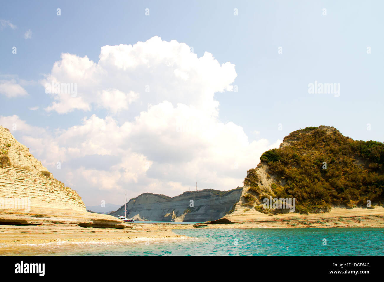 Seascape of coast and beaches in Corfu island, Greece Stock Photo - Alamy