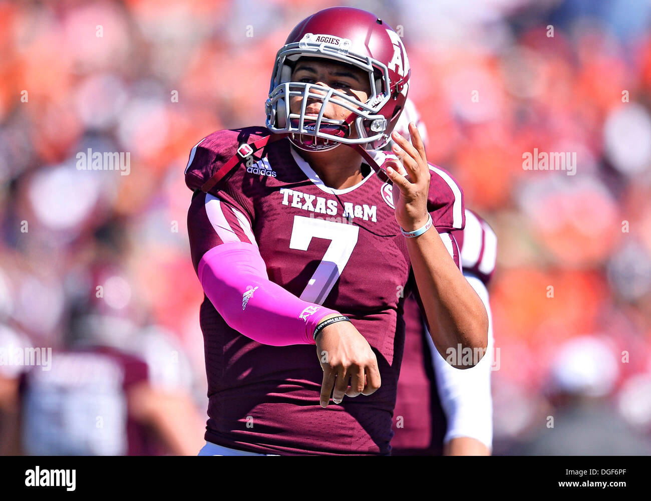 College Station, TX, USA. 19th Oct, 2013. Texas A&M defensive back ...