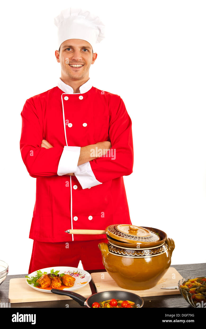 Male chef standing arms hi-res stock photography and images - Alamy