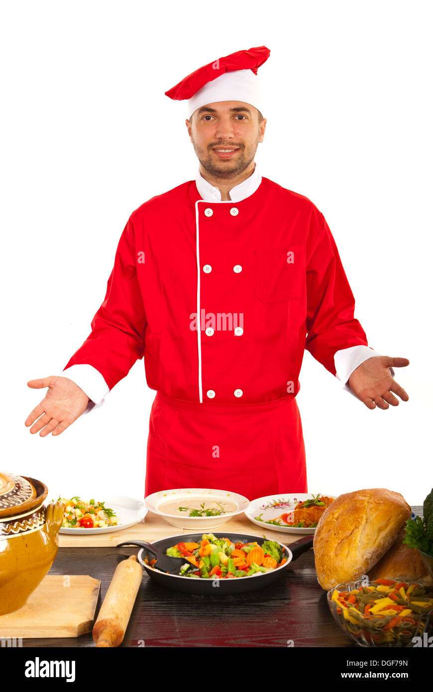 Chef showing vegetables on hi-res stock photography and images - Alamy