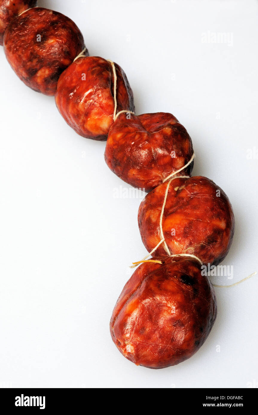 String of sausages hi-res stock photography and images - Alamy