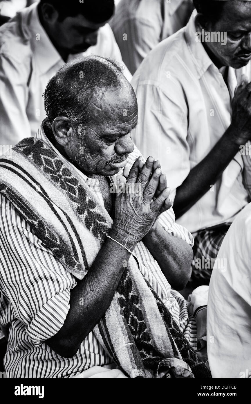 Indian man praying rural indian hi-res stock photography and images - Alamy