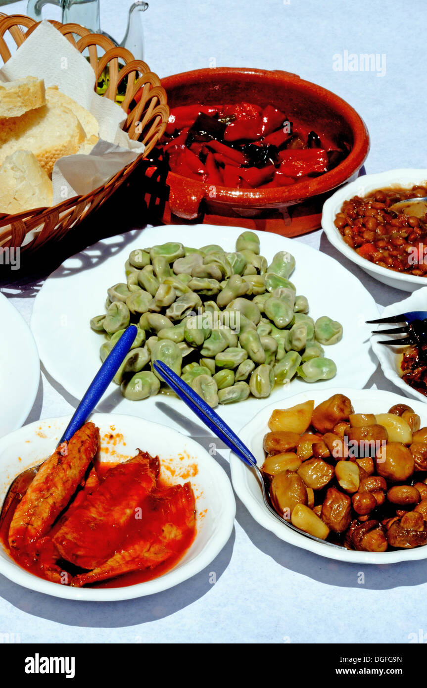 Spanish tapas selection, Andalusia, Spain Stock Photo - Alamy