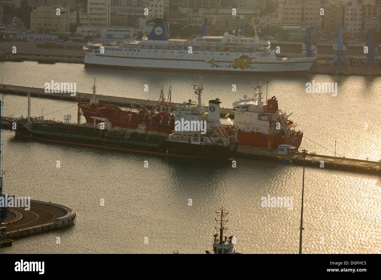 An aerial photo of Haifa Port Stock Photo - Alamy