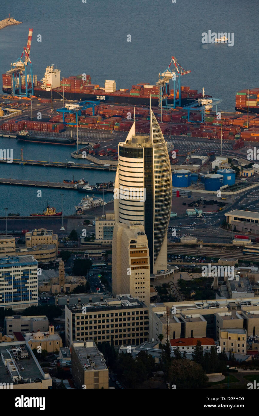 An aerial photo of Haifa Port Stock Photo - Alamy