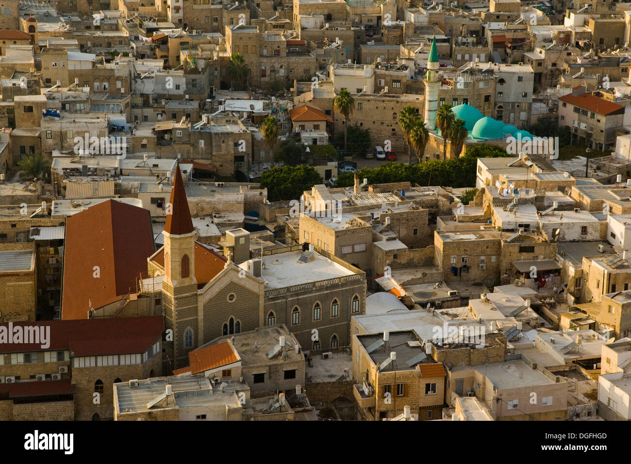 An aerial photo of the old city of Acre Stock Photo - Alamy