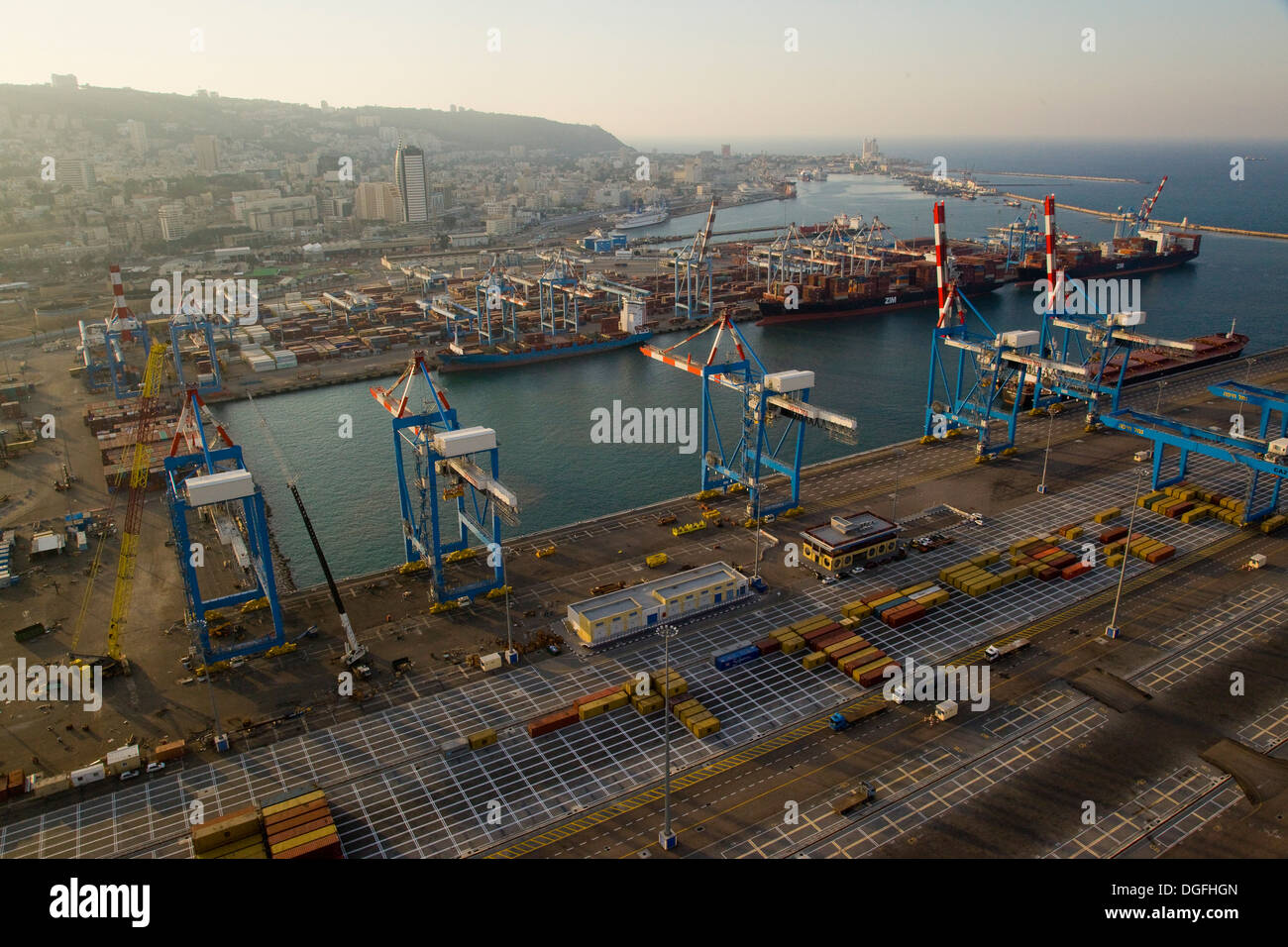 An aerial photo of Haifa Port Stock Photo - Alamy