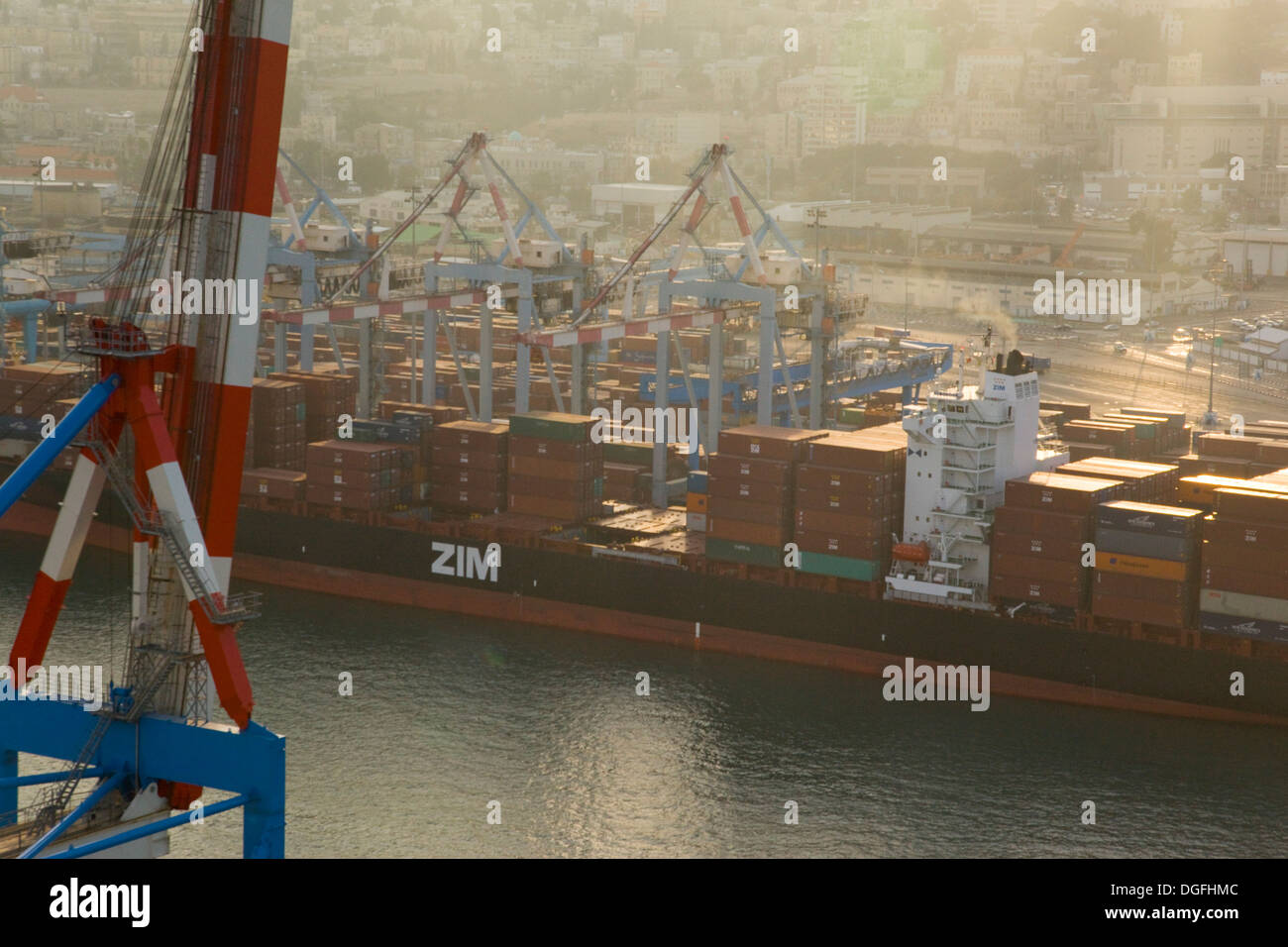 An aerial photo of Haifa Port Stock Photo - Alamy