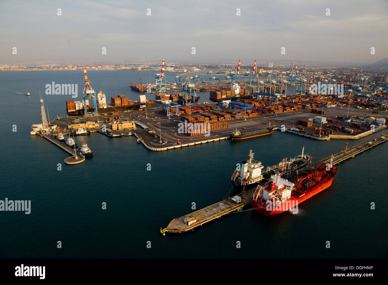 An aerial photo of Haifa Port Stock Photo - Alamy