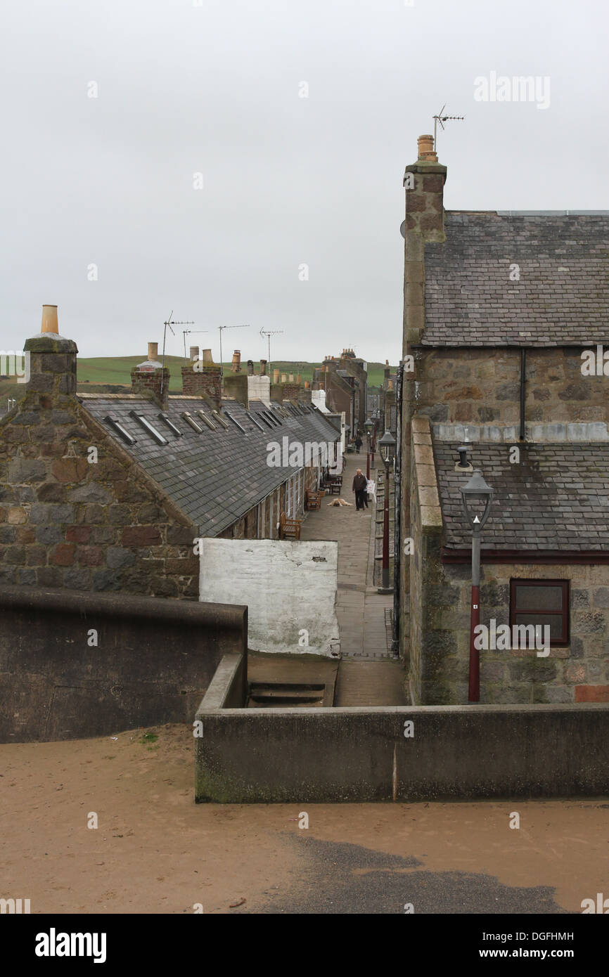 Elevated view of street in Footdee Aberdeen Scotland October 2013 Stock ...