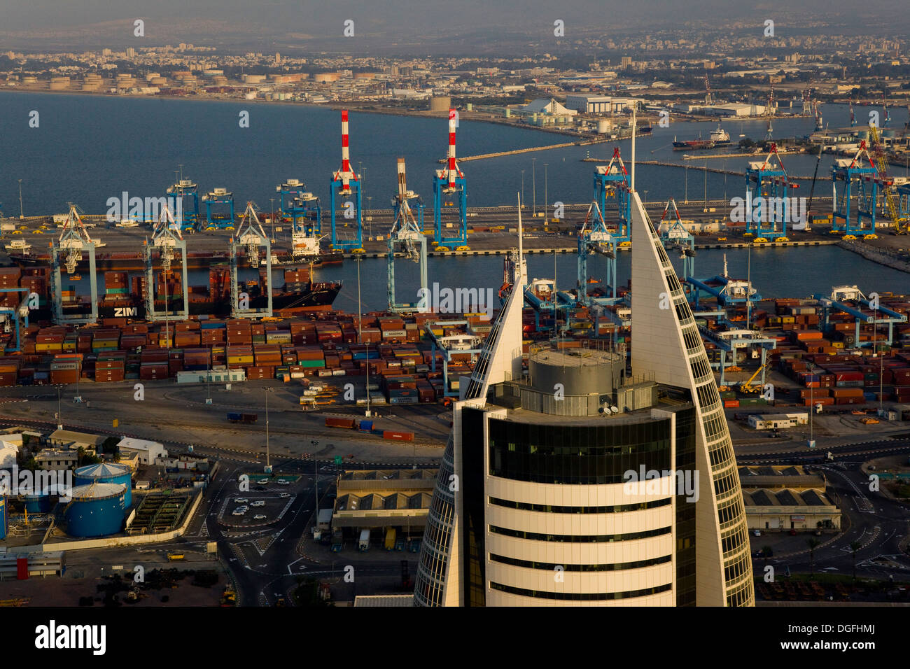 An aerial photo of Haifa Port Stock Photo - Alamy