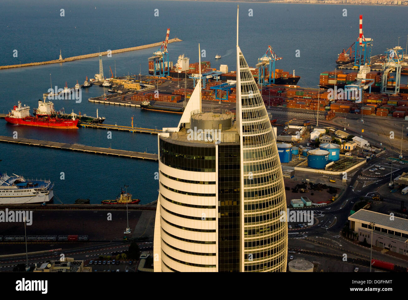 An aerial photo of Haifa Port Stock Photo - Alamy