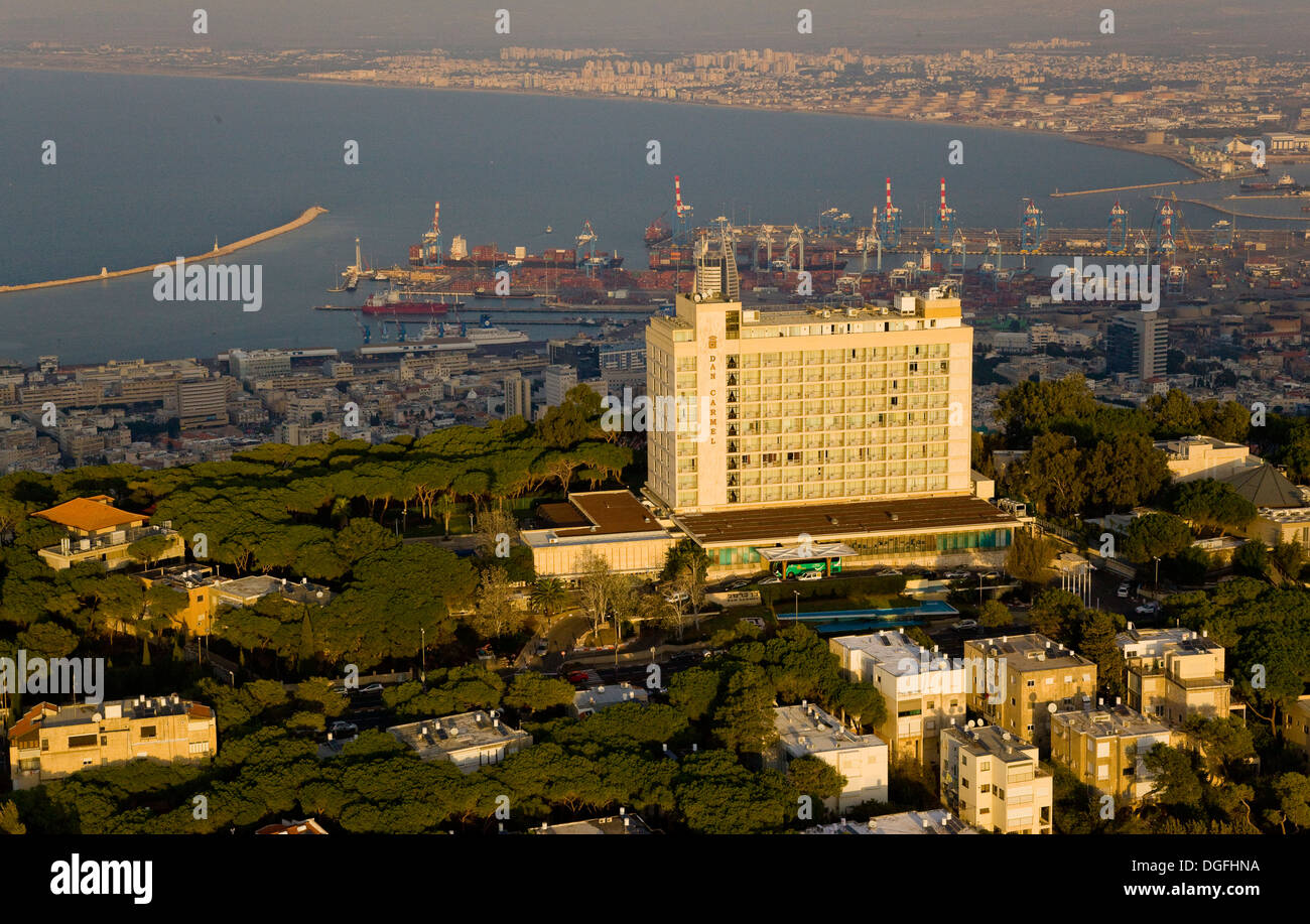 An aerial photo of Dan Carmel hotel and Haifa Bay Stock Photo - Alamy