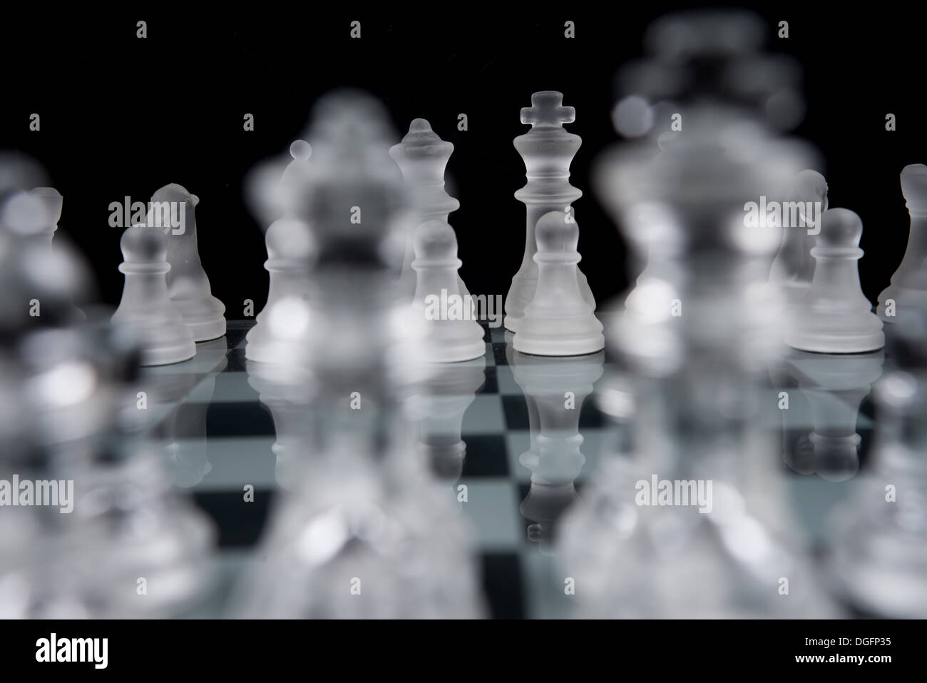 modern glass chess set Stock Photo - Alamy