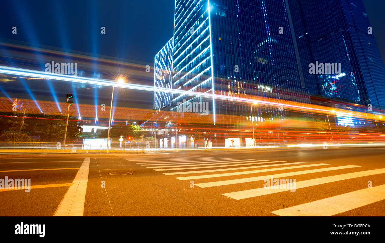 The city and the road at night Stock Photo - Alamy