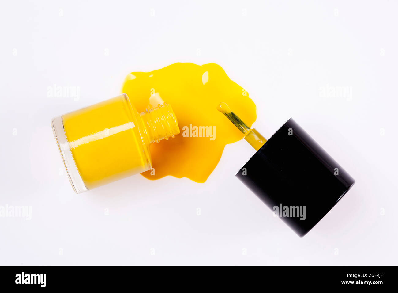 an image of yellow nail polish Stock Photo - Alamy