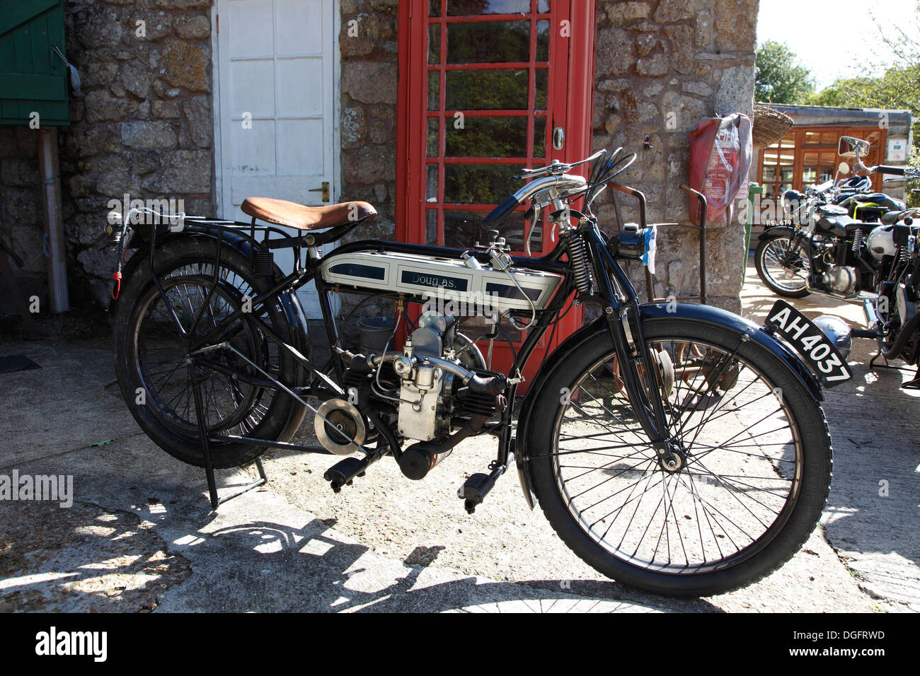 1920s Douglas motorcycle at rally Isle of Wight, Hampshire, England ...