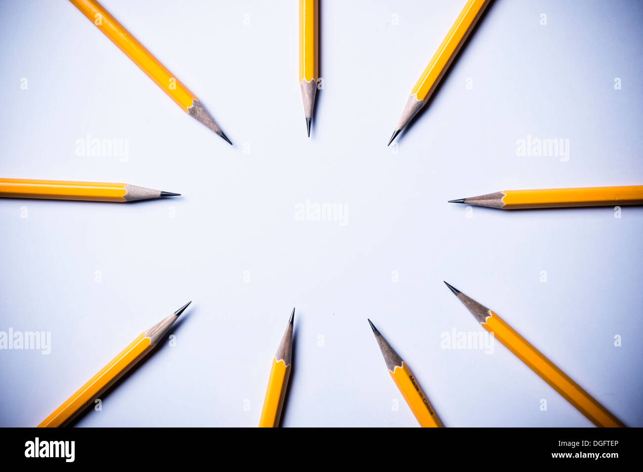 several pencils in a circle Stock Photo - Alamy