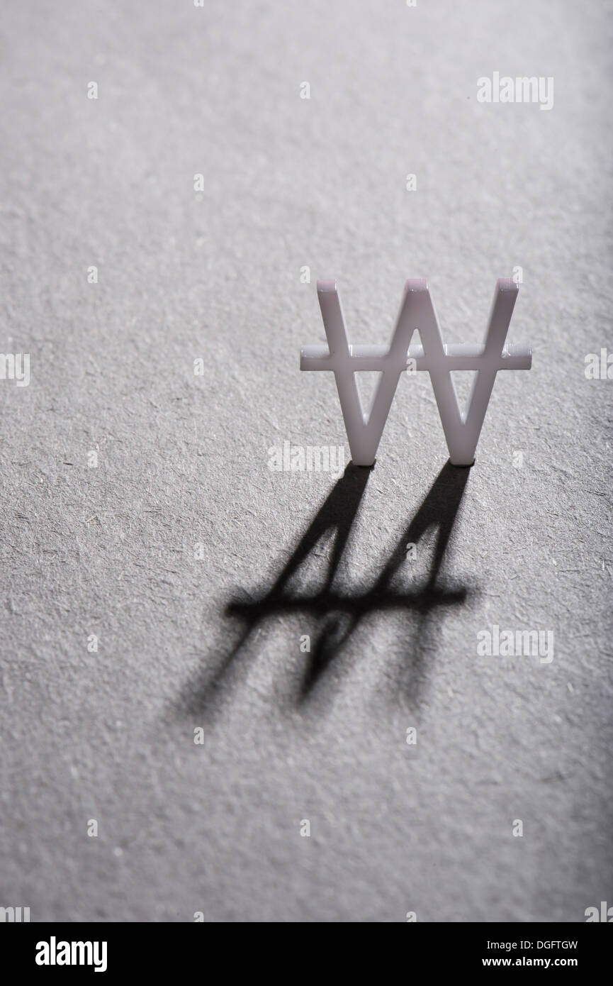 an image of a won sign standing Stock Photo - Alamy