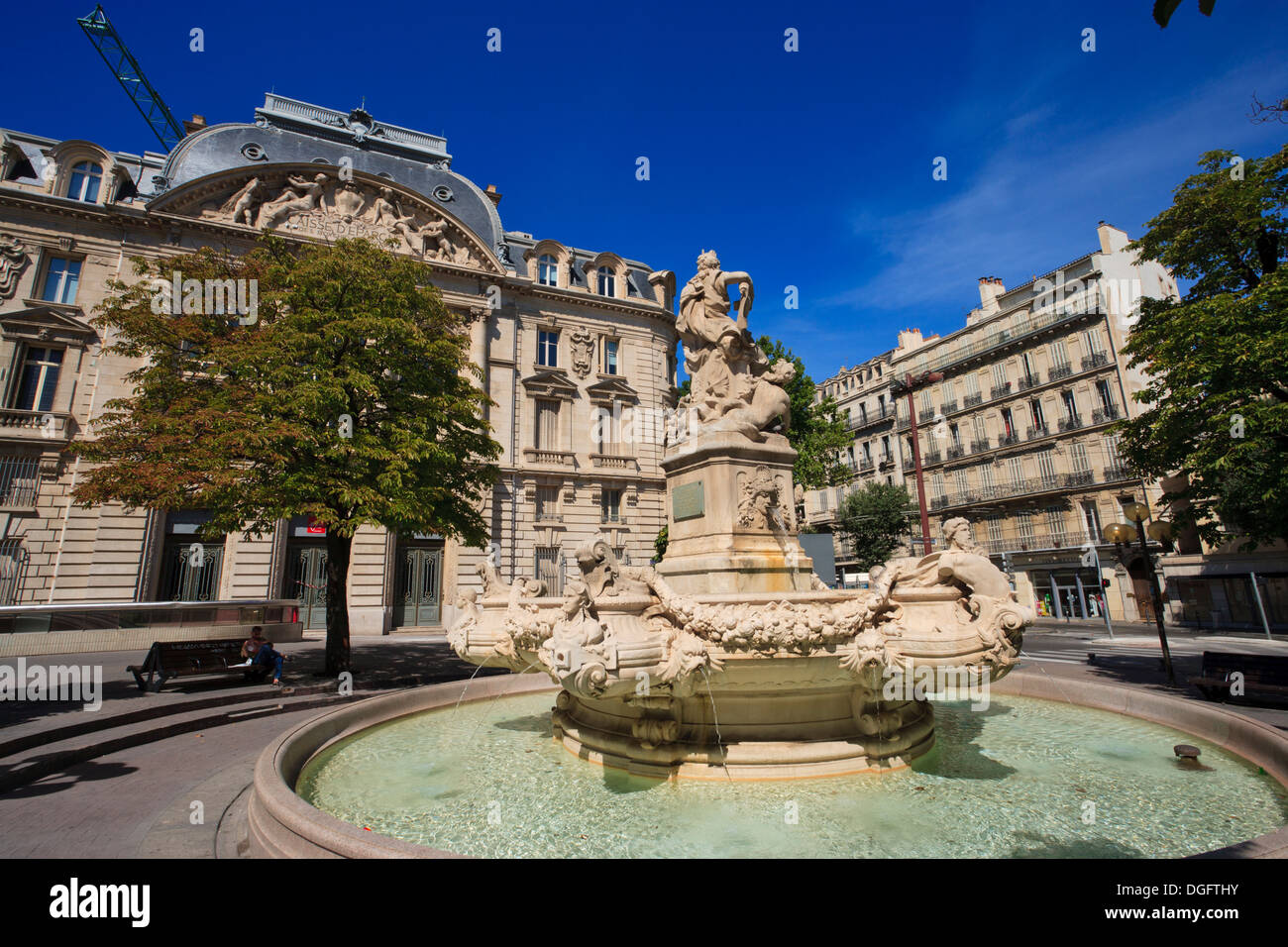 Marseille - cityscape fountain Stock Photo - Alamy