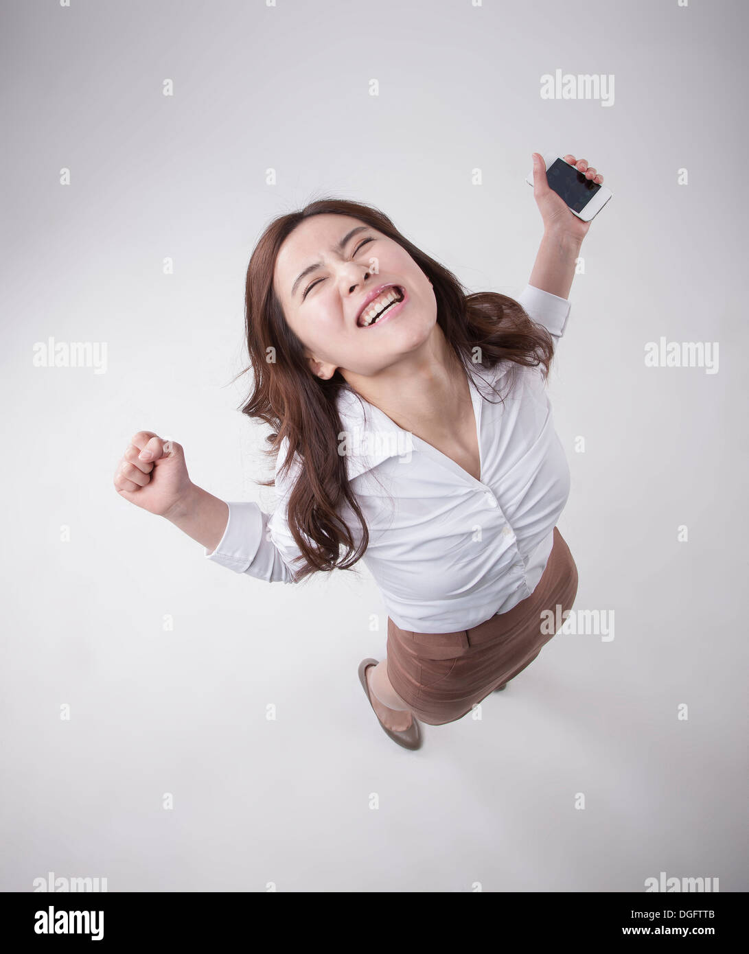 Business woman stretching up standing hi-res stock photography and ...