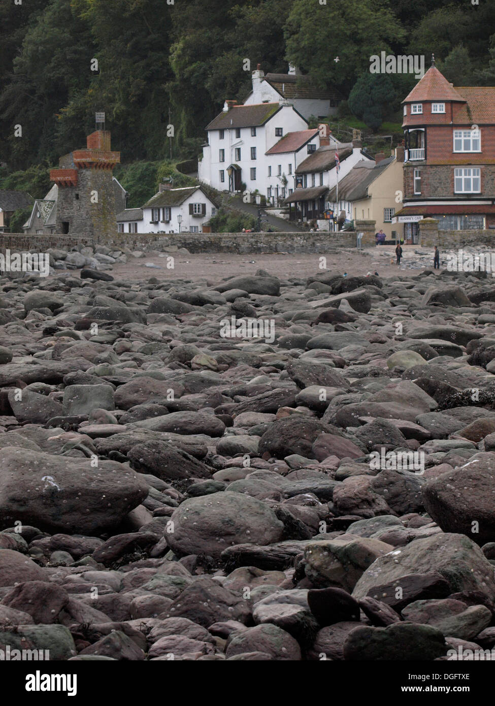 Rocky shore of Lynmouth, Exmoor, Devon, UK Stock Photo - Alamy