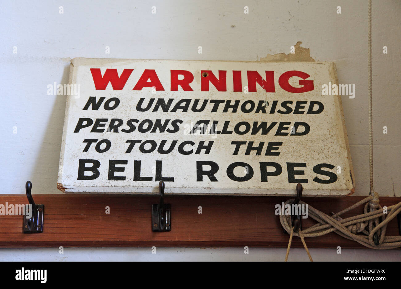 Church bell ropes ringing hi-res stock photography and images - Alamy