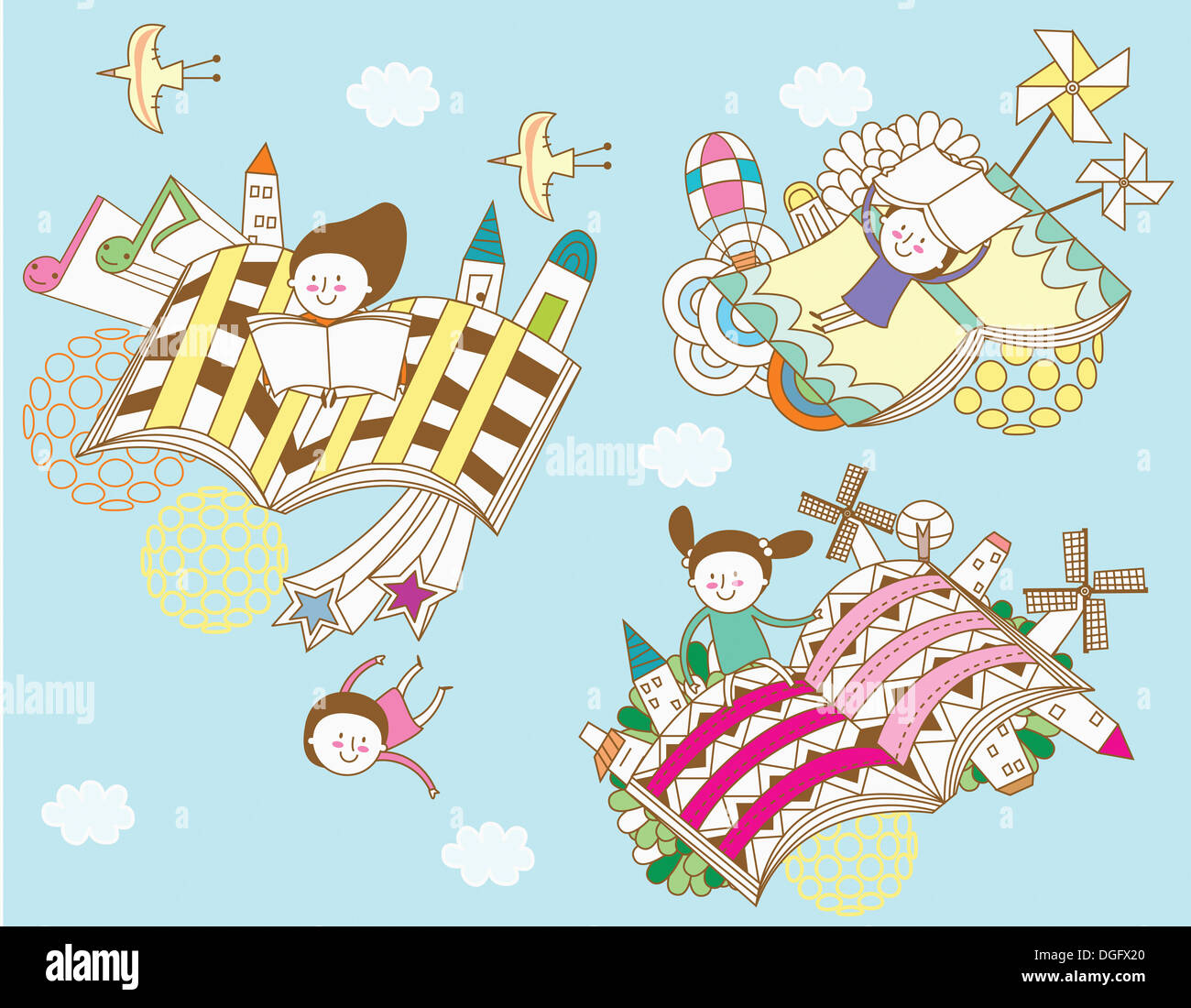 Flying books painting hi-res stock photography and images - Alamy