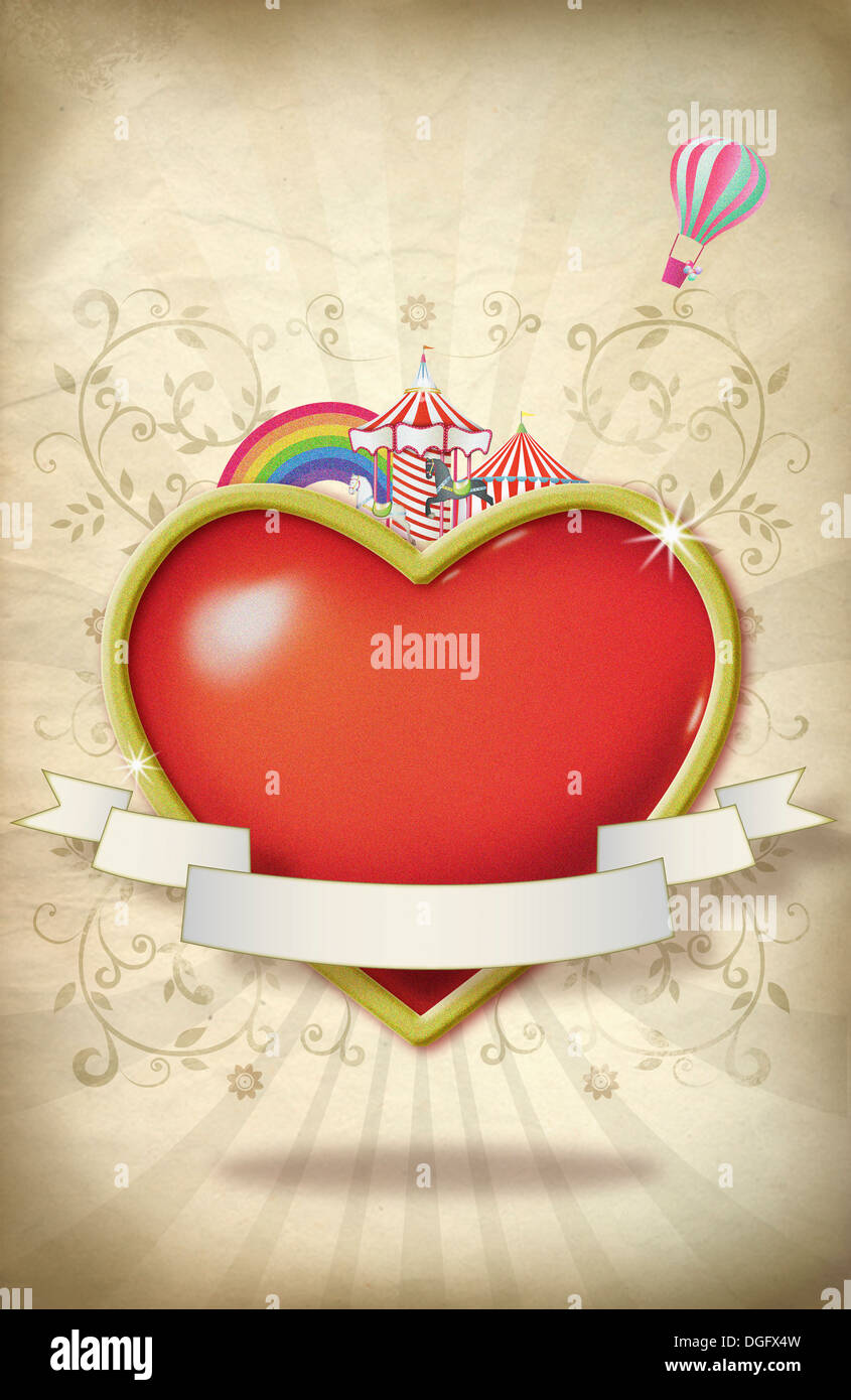 illustration of a heart with a label in front Stock Photo - Alamy