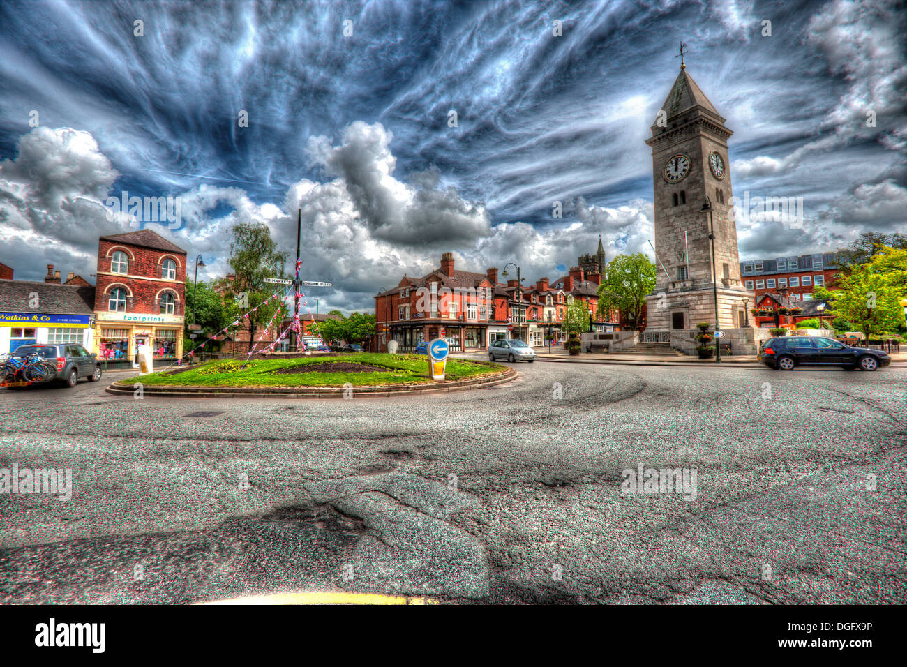 Leek Roundabout and Nicholson War Mermorial Stock Photo - Alamy