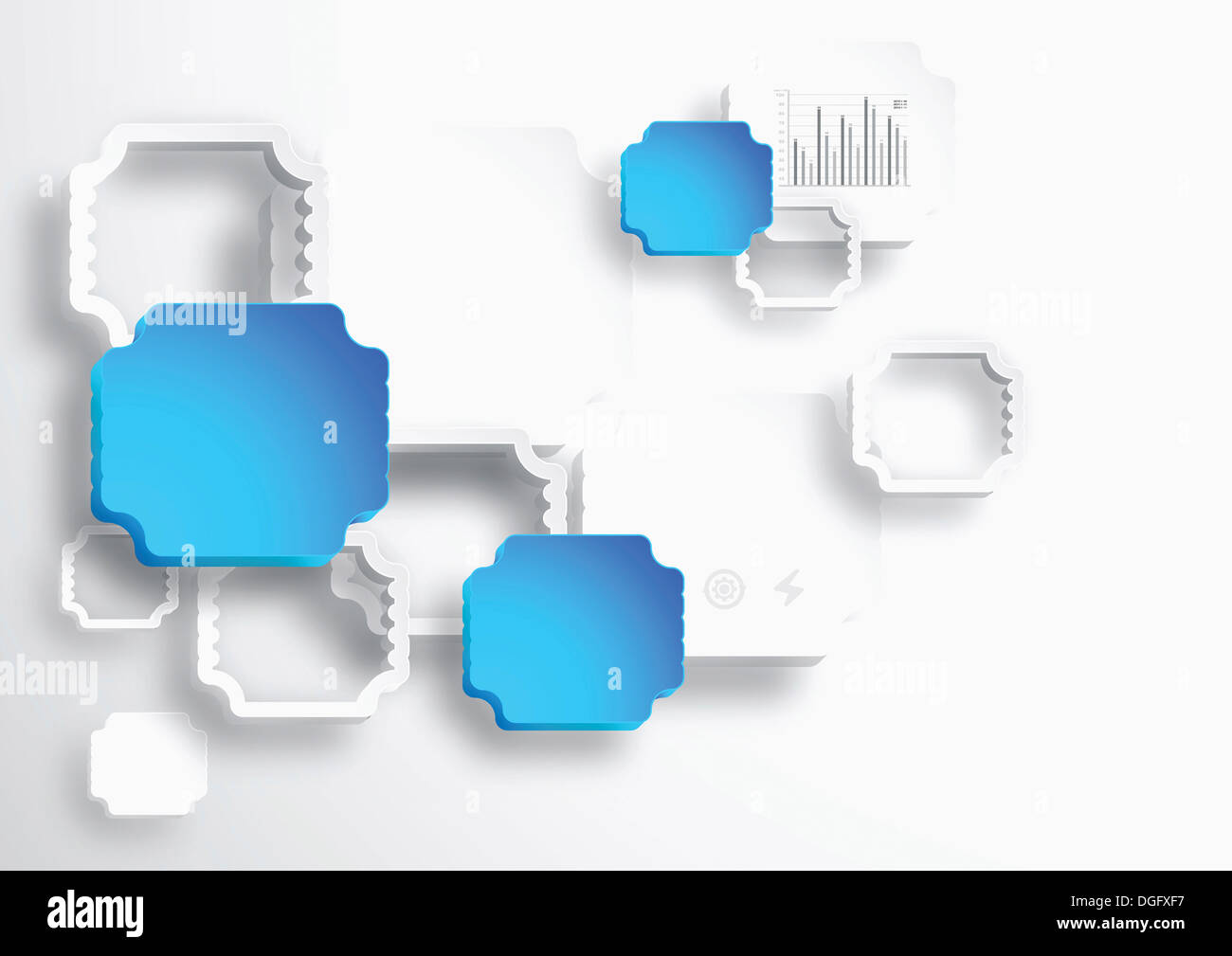 graphic illustration of chip shapes in blue and white Stock Photo - Alamy