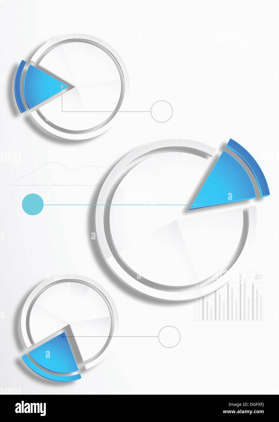 graphic illustration of pie shapes in blue and white Stock Photo - Alamy