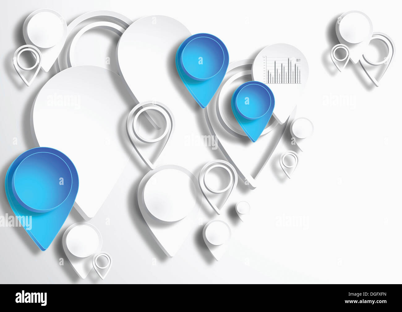 graphic illustration of light bulb shapes in blue and white Stock Photo ...
