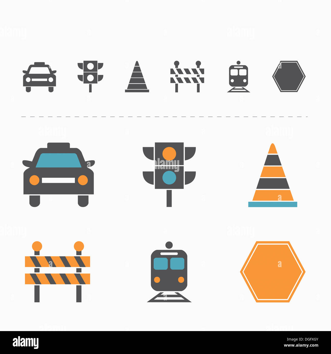 illustration of icons related to traffic Stock Photo - Alamy