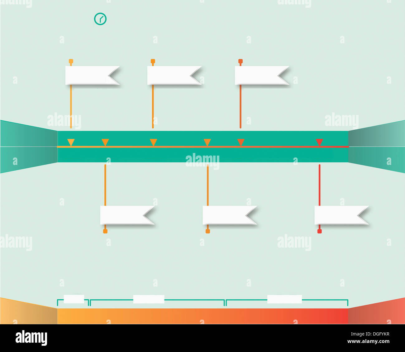 illustration of a line with flag marks Stock Photo - Alamy