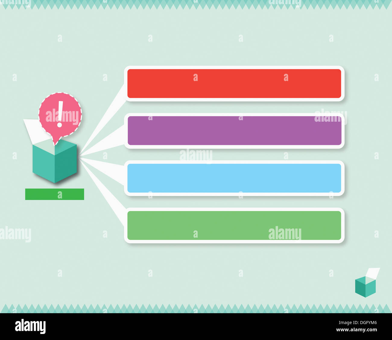 illustration of a cube and different color bars Stock Photo - Alamy